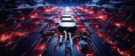 Premium Photo Hardware Computer Inside Dark Blue And Red