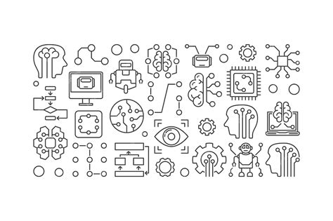 Premium Vector Artificial Intelligence And Machine Learning Vector Illustration In Thin Line Style