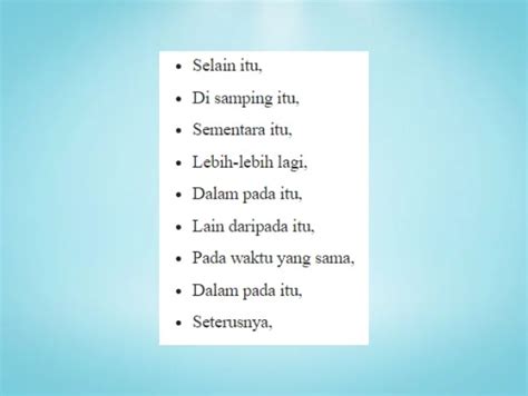 Penanda Wacana Senarai And Contoh Untuk Karangan