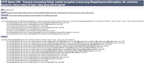 解决javalangillegalargumentexception No Converter Found For Return Value Of Type Class Java
