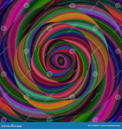 Colorful Ellipse Fractal Spiral Design Background Stock Vector Illustration Of Hypnosis