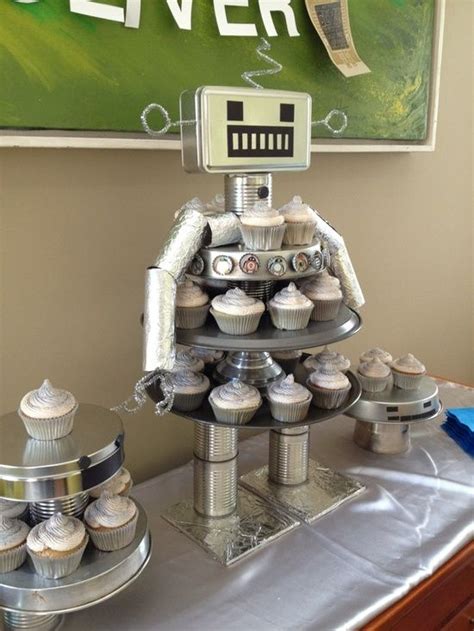Robot Cupcake Holder Robot Birthday Party Robot Cake Robot Cupcakes