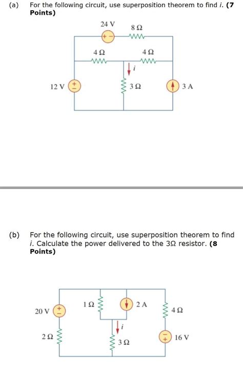 Solved A For The Following Circuit Use Superposition Chegg