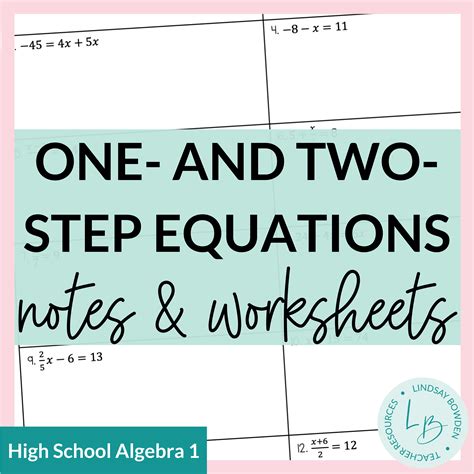Solving One And Two Step Equations Lindsay Bowden
