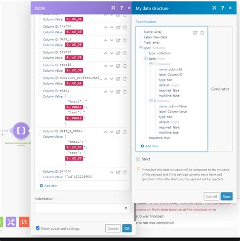 Integromat GraphqlCustomExceptions CorrectedValueException Has Occurred During Simple Column