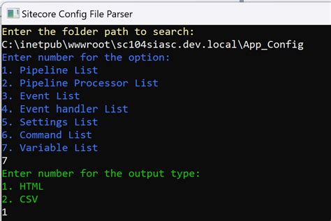 Sitecore Config File Data As API Console Application