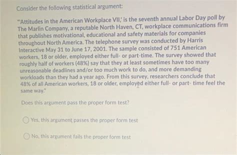 Solved Consider The Following Statistical Argument