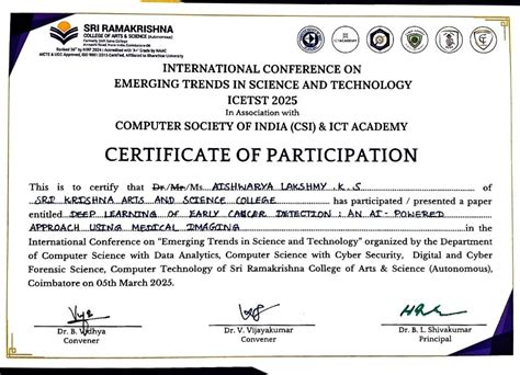 artificialintelligence deeplearning medicalimaging cancerdetection… aishwarya lakshmy k s