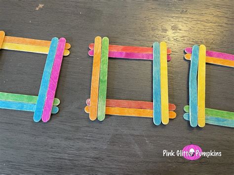 Popsicle Stick Picture Frame — Pink Glitter Pumpkins
