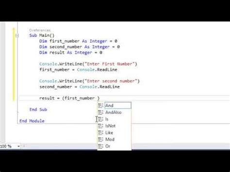 Visual Basic Console Program To Add Two Numbers YouTube