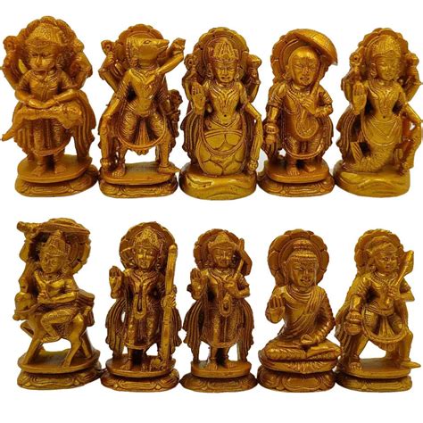 Buy Dashavatara Ten Incarnations Avatars Of Lord Vishnu Lord Vishnu All Avtar Statues Online