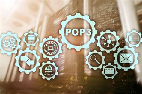POP Post Office Protocol Version Standard Internet Protocol On Datacenter Background Stock