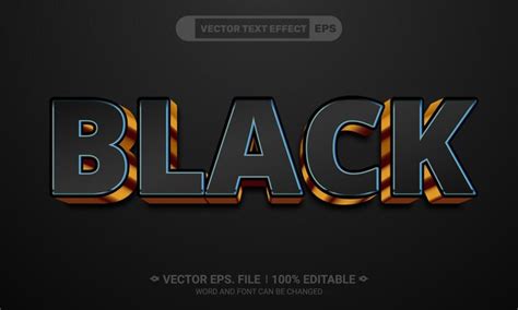 Premium Vector Black Editable 3d Vector Text Effect With A Black Background