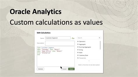 Custom Calculations As Values For Oracle Analytics Parameters Youtube
