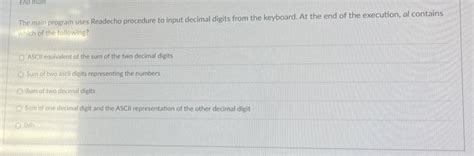 Solved Consider The Following Lines Of Code Readchar And In