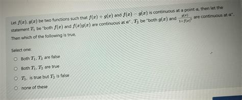 Solved Let F X G X Be Two Functions Such That F X G X