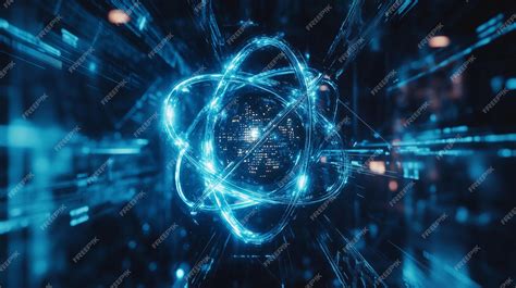 Abstract Futuristic Atom Background Design For Technology And Science Visuals Premium Ai