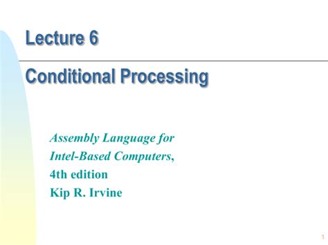 Assembly Language Conditional Processing
