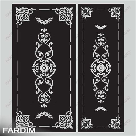 طرح لیزر درب فلزی مدل اسلیمی کد 7 دانلود طرح