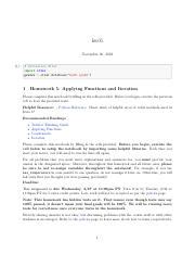 Applying Functions And Iteration Homework For Python Course Hero