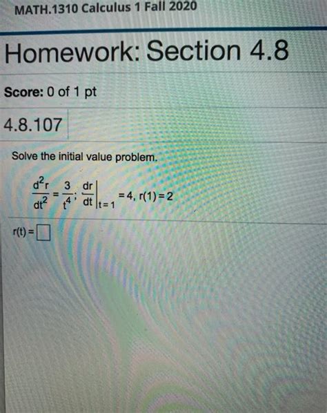 Solved Math1310 Calculus 1 Fall 2020 Homework Section 48