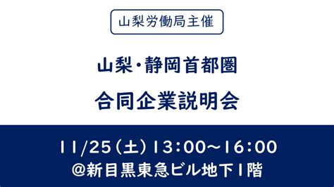 1125（土）山梨・静岡首都圏合同企業説明会 Cmon Wakamon カモンワカモン