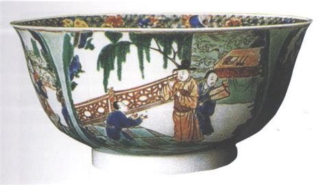 五彩西厢记人物图大碗一对 瓷器 图片