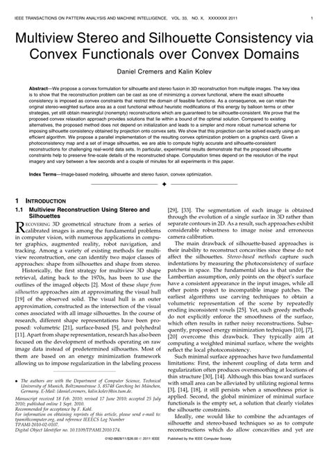 Pdf Multiview Stereo And Silhouette Consistency Via Convex Functionals Over Convex Domains
