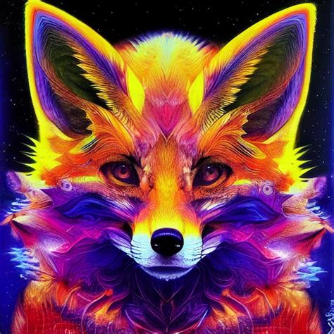 Premium Photo | Colorful fox avatar portrait