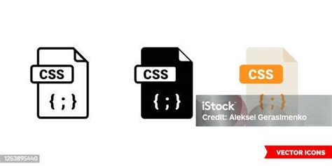 3 種類型的 Css 檔圖示隔離向量符號符號向量圖形及更多一個物體圖片 一個物體 互聯網 全景 Istock