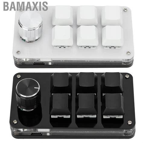 Bamaxis 6 Keys 1 Knob Mini Keypad One Handed Programmable Gaming Mechanical Keyboard USB Custom