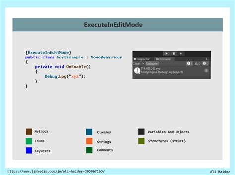 ali haider on linkedin unity3d gamedev unitytips executeineditmode
