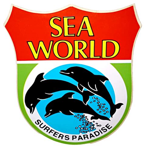 Sea World Vinyl Sticker Surfers Paradise Vintage Travel Souvenir Car
