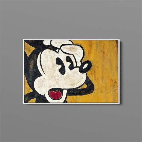 Vintage Mickey Mouse Canvas Art Pop Art Wall Decor Ready To Hang