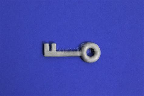 3d Key On Blue Background Safety Protection Concept Internet