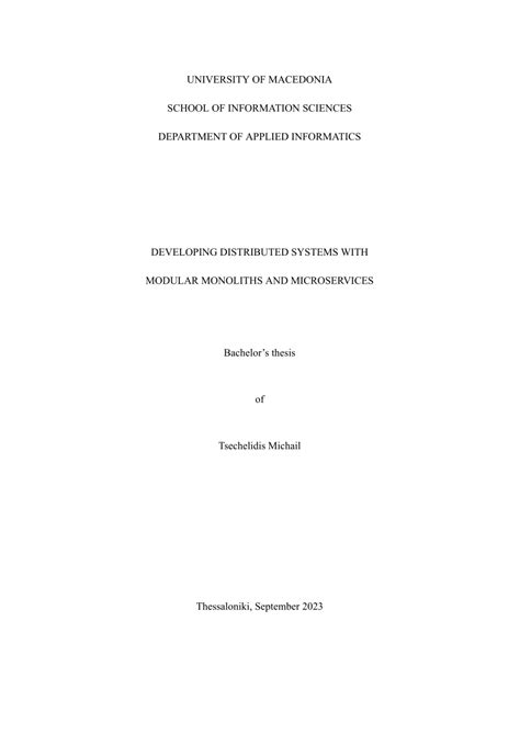 Pdf Developing Distributed Systems With Modular Monoliths And