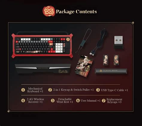 Official Punishing Gray Raven Crimson Weave Wireless Keyboard Acgn Merch Shop