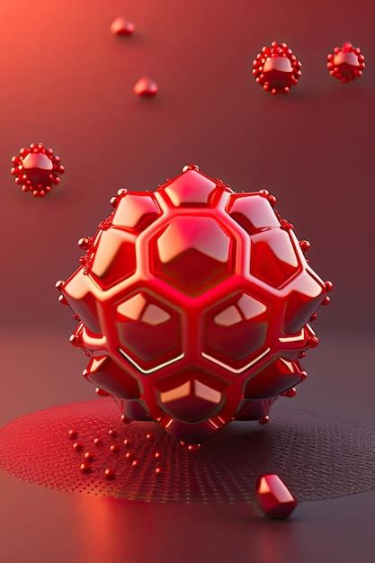 Premium Ai Image 3d Red Virus Molecules