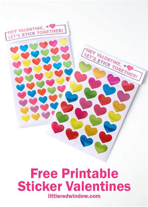 Free Printable Sticker Valentines Little Red Window Worksheets Library