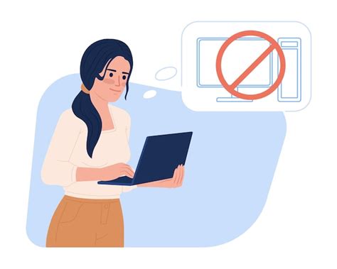 Premium Vector Using Laptop To Reduce Power Consumption 2d Vector