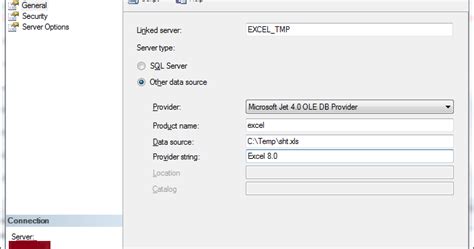 Ms Sql Server Excel Linked Server