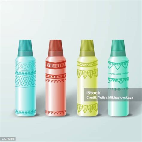 브랜드와 제품 디자인에 대 한 서식 파일 이랑입니다 고유한 동양 디자인 절연된 현실적인 플라스틱 병입니다 브랜딩 및 마케팅 광고에 대 한 사용 하기 쉬운 0명에 대한 스톡