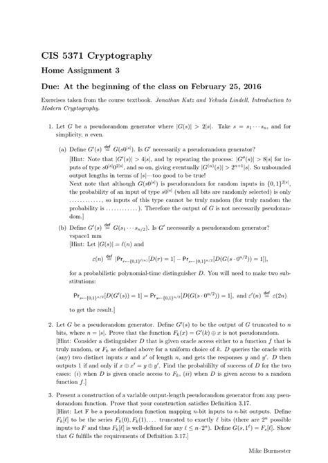 cis 5371 cryptography home assignment 3