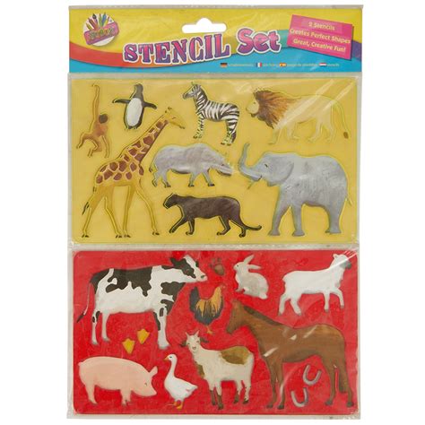 Fun Stencils Set Multicolour Wilko