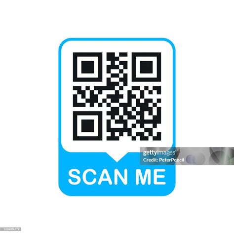 Qr Code Scan Label Scan Qr Code Icon Scan Me Text Vector Illustration High Res Vector Graphic