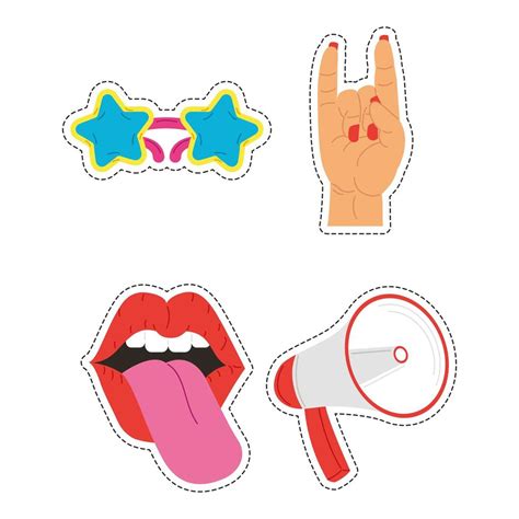 Four Eighties Patches 3689522 Vector Art At Vecteezy