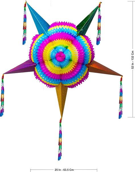 Large Pinata Giant 52 Inch Large Really Big Star Piñata Mexicana Festive Rainbow Pinatas