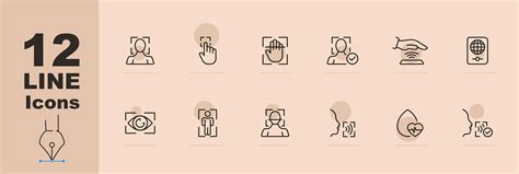 Premium Vector Biometrics Icon Set Scanner Of Body Face Finger Retina Blood Test Pastel Color