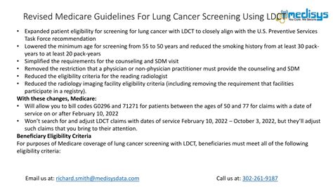 Ppt Revised Medicare Guidelines For Lung Cancer Screening Using Ldct Powerpoint Presentation