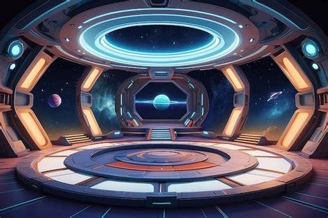 Premium Photo Interstellar Stage Cartoon Spacecraft Interior For Intergalactic Performance